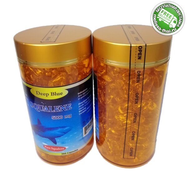 Капсулы Сквален Акулы иммуномодулятор Deep Blue Squalene 5000 mg. 360 ...