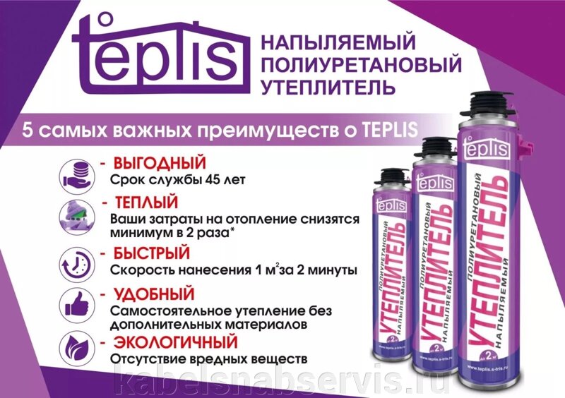 Полиуретановый утеплитель огнестойкий в баллоне «Teplis», чехлы ...
