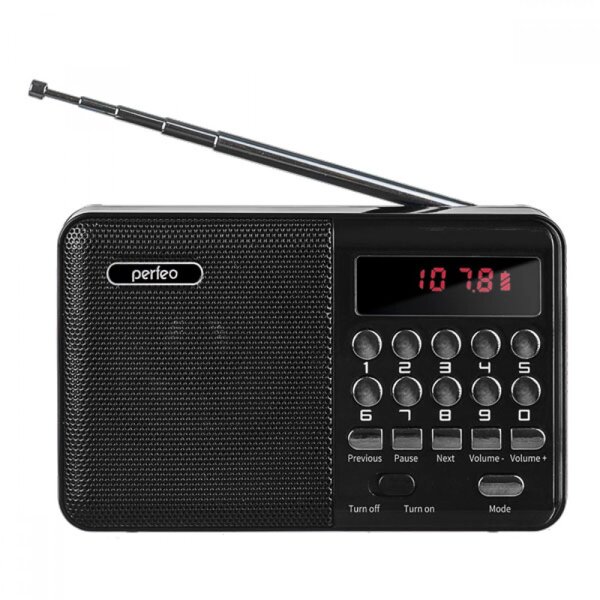 Радиоприемник Perfeo PALM, FM+ 87.5-108МГц/ MP3/ питание USB или 18650/ черный (i90-BL) PF_A4870 ...